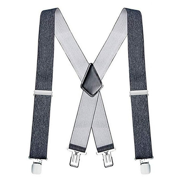 TELOLY Amerteer Heavy Duty Clip Suspenders for Men, Adjustable X Back ...