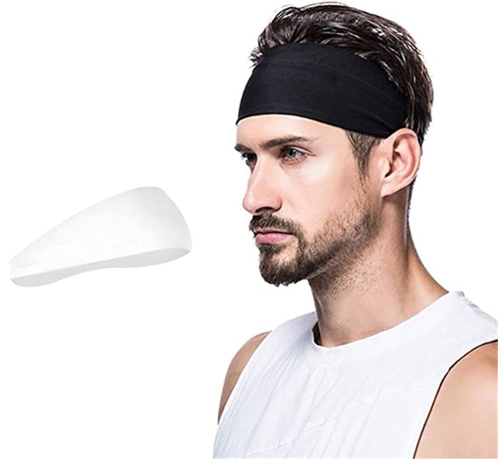 Amerteer Mens Headband White, Mens Sweatband & Sports Headband for ...