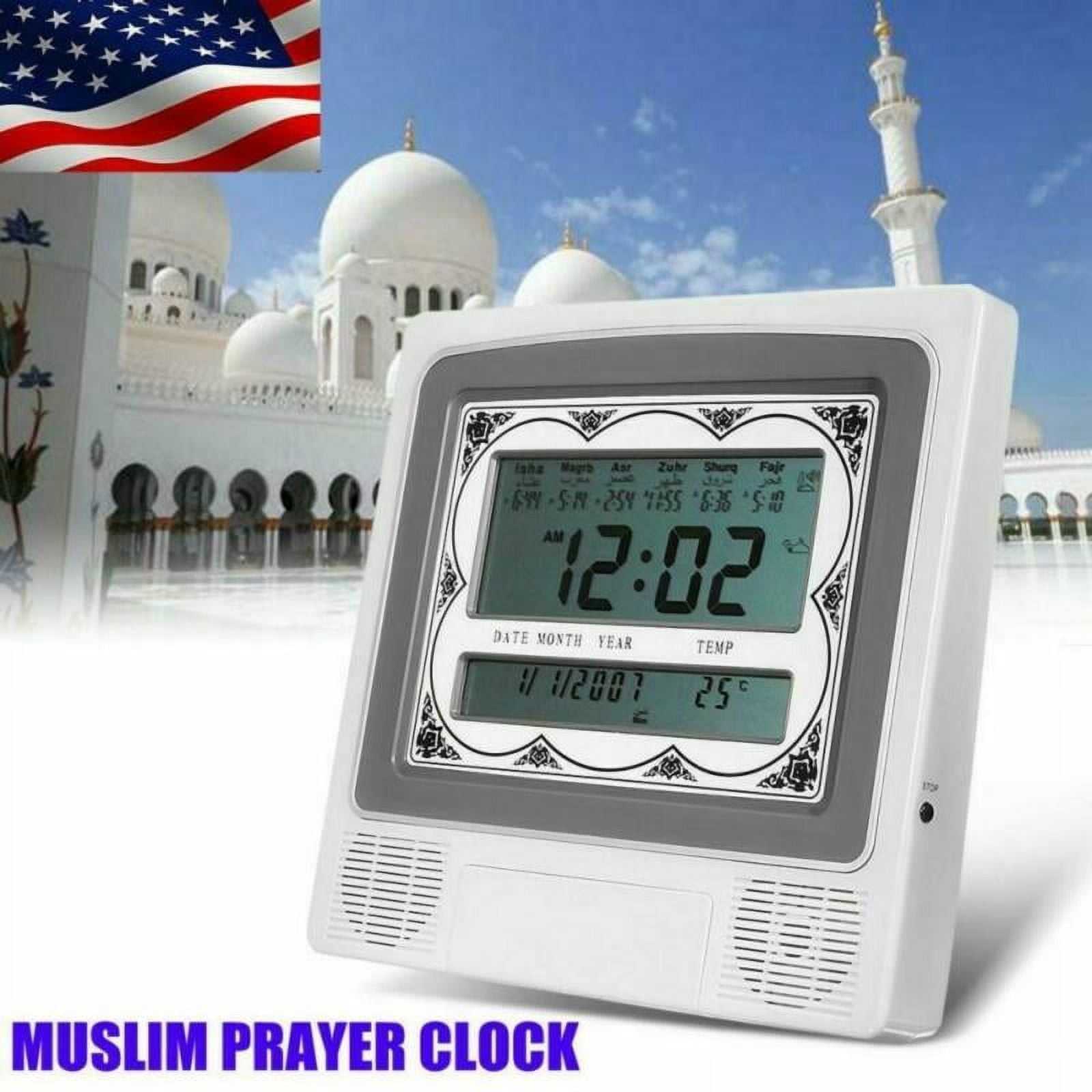 Amerteer Muslim Digital Alarm, LCD Azan Prayer Clock, Temperature ...