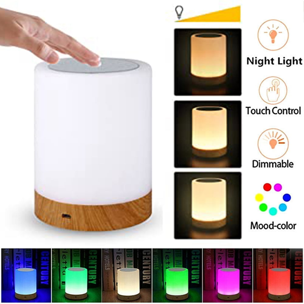 Amerteer Night Light Touch Sensor Lamp Bedside Table Lamp for Kids ...