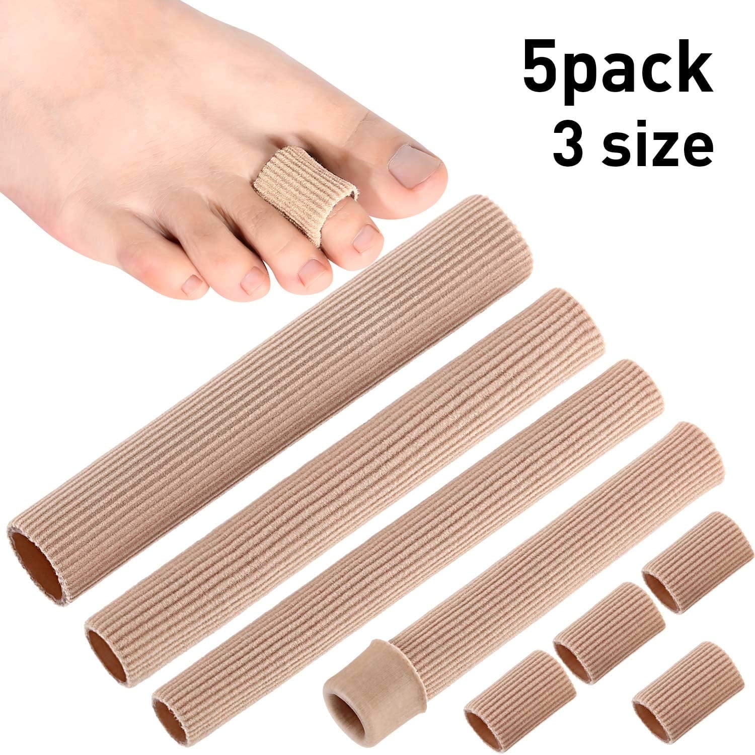 Amerteer Toe Cushion Tube Toe Tubes Sleeves Soft Gel Corn Pad ...