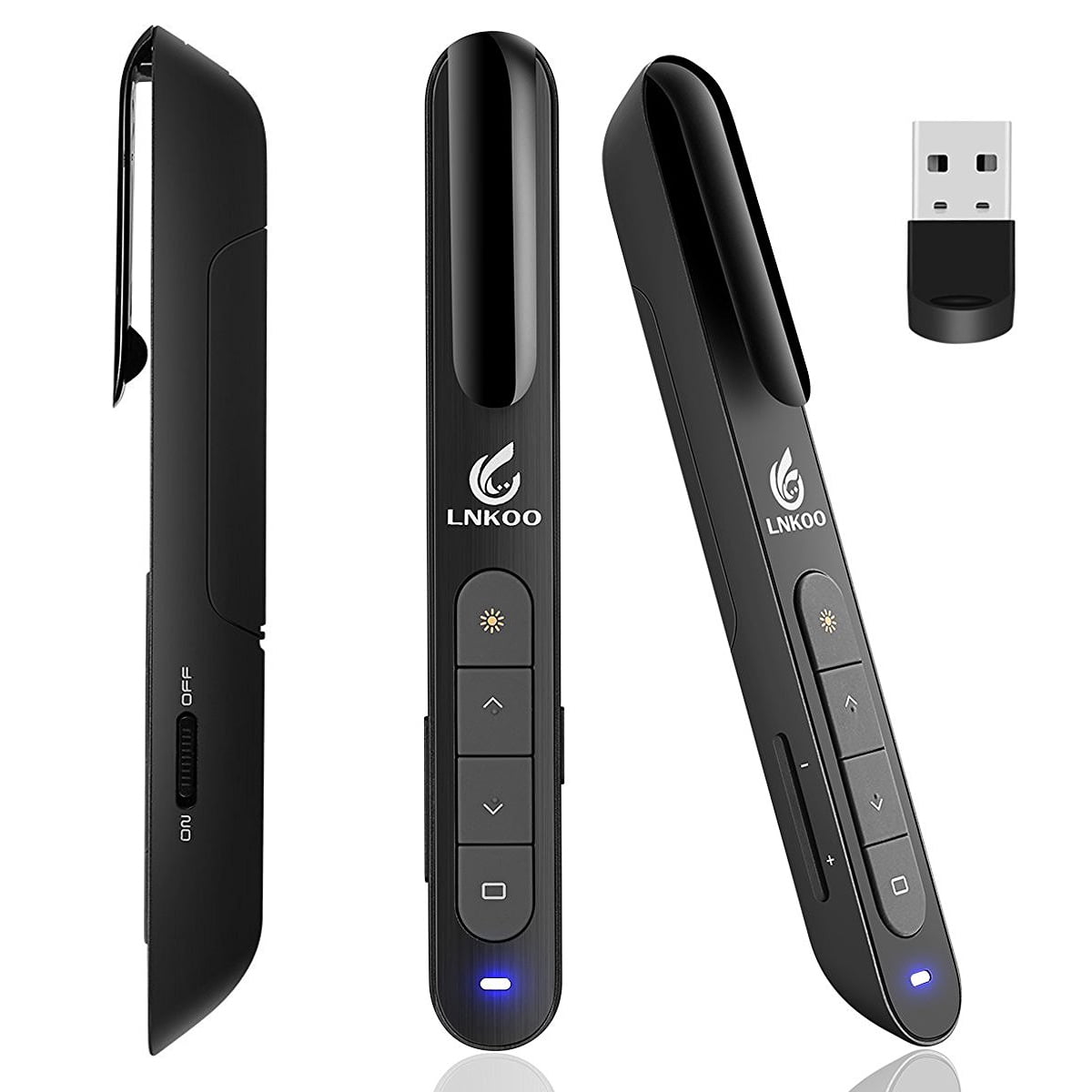 Amerteer Wireless Laser presenter, RF 2.4GHz Wireless USB PowerPoint Presentation Remote Control ...