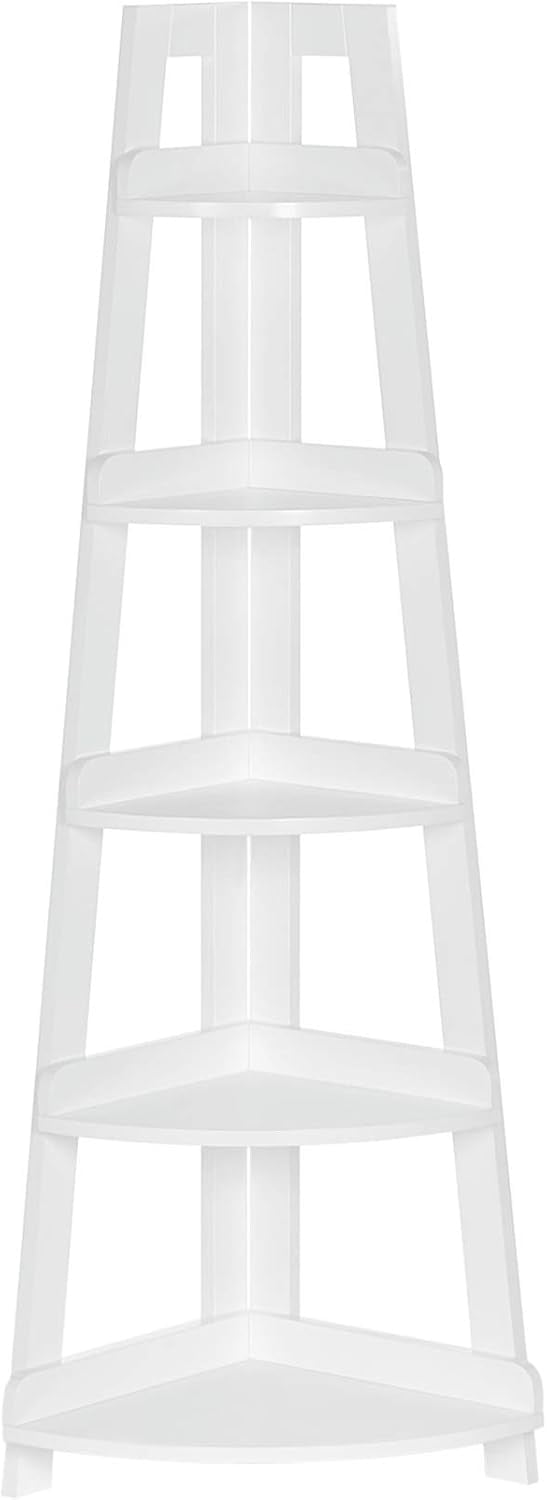 Amery 5-Tier Corner Ladder Shelf - Narrow Corner Shelf for Maximizing ...