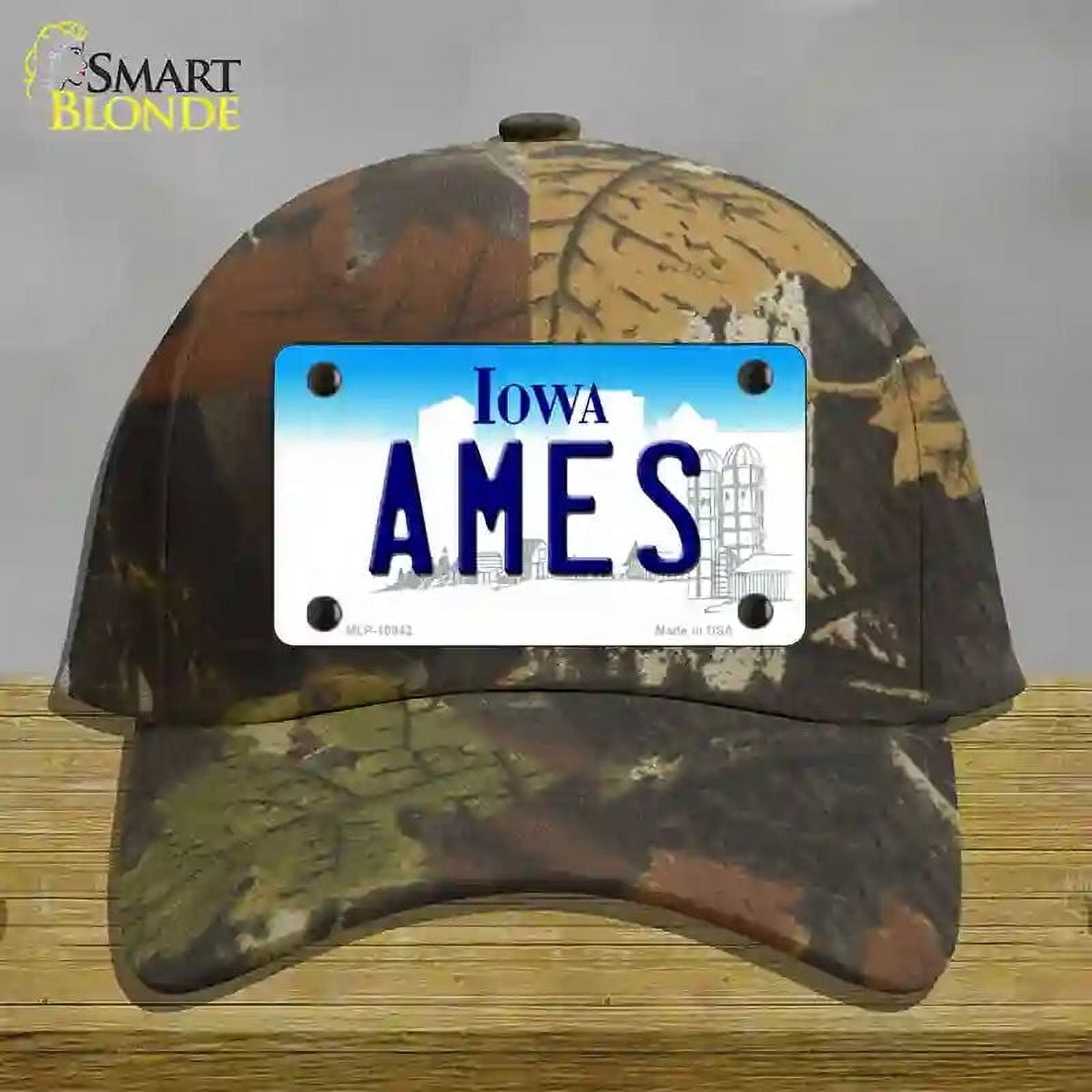 Ames Iowa Novelty License Plate Hat Cotton Camoflauge - Walmart.com