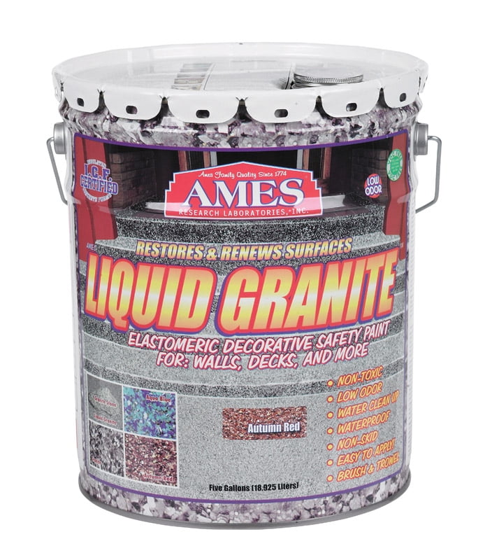 Ames Liquid Granite Coating Red 5 Gl Voc Free - Walmart.com