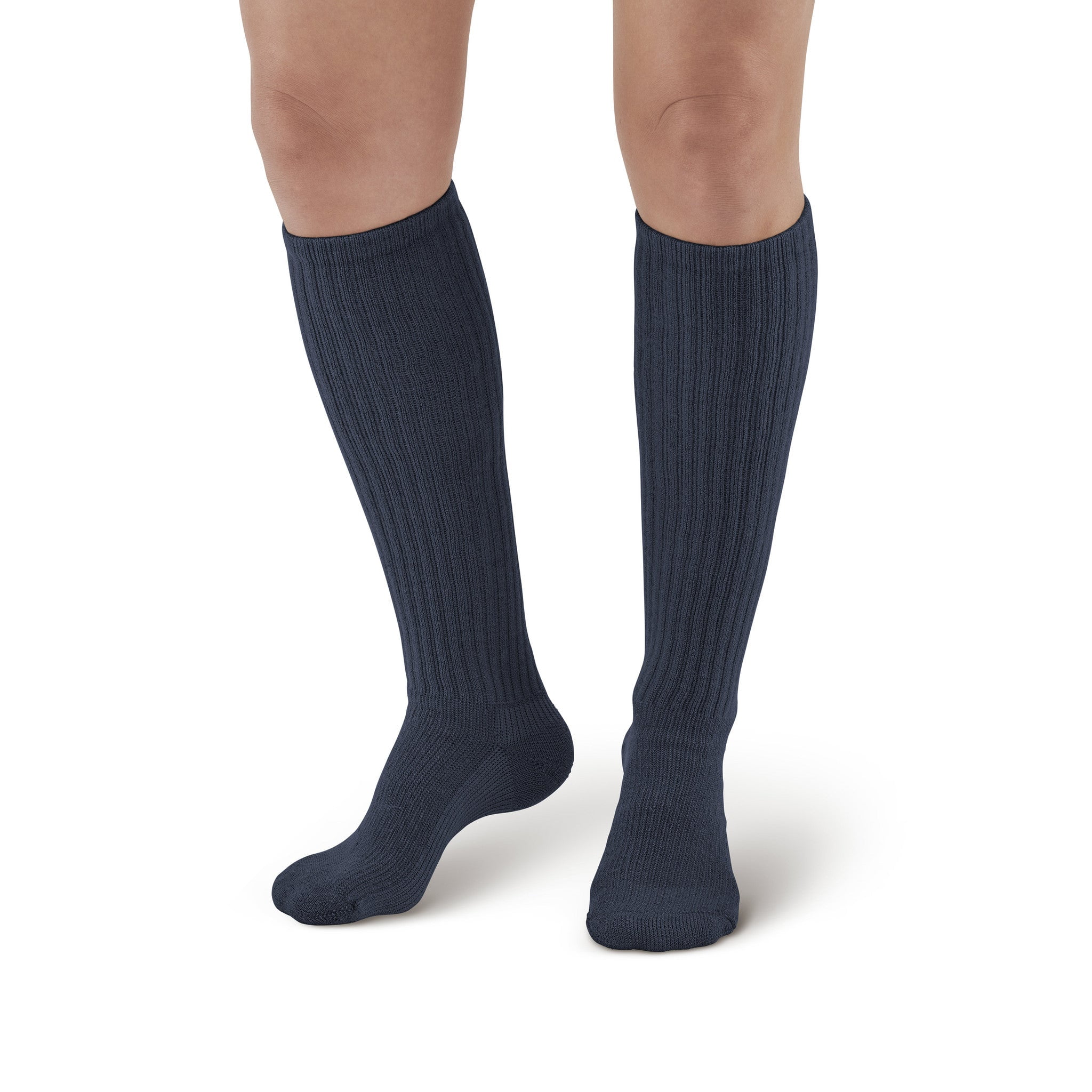 Ames Walker AW Style 185 E-Z Walker Sport 8-15 mmHg Mild Compression Knee High Socks Navy Medium ...