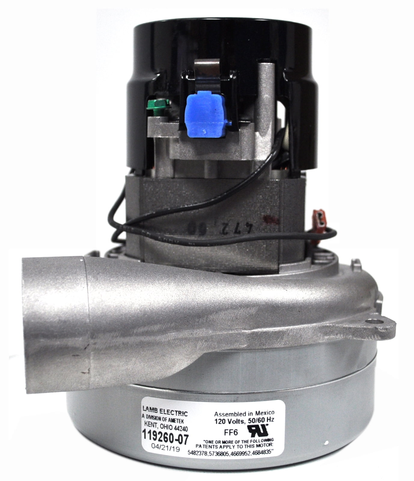 Ametek Lamb 5.7 Inch 120 Volt 2 Stage B/B Tangential Bypass Motor ...