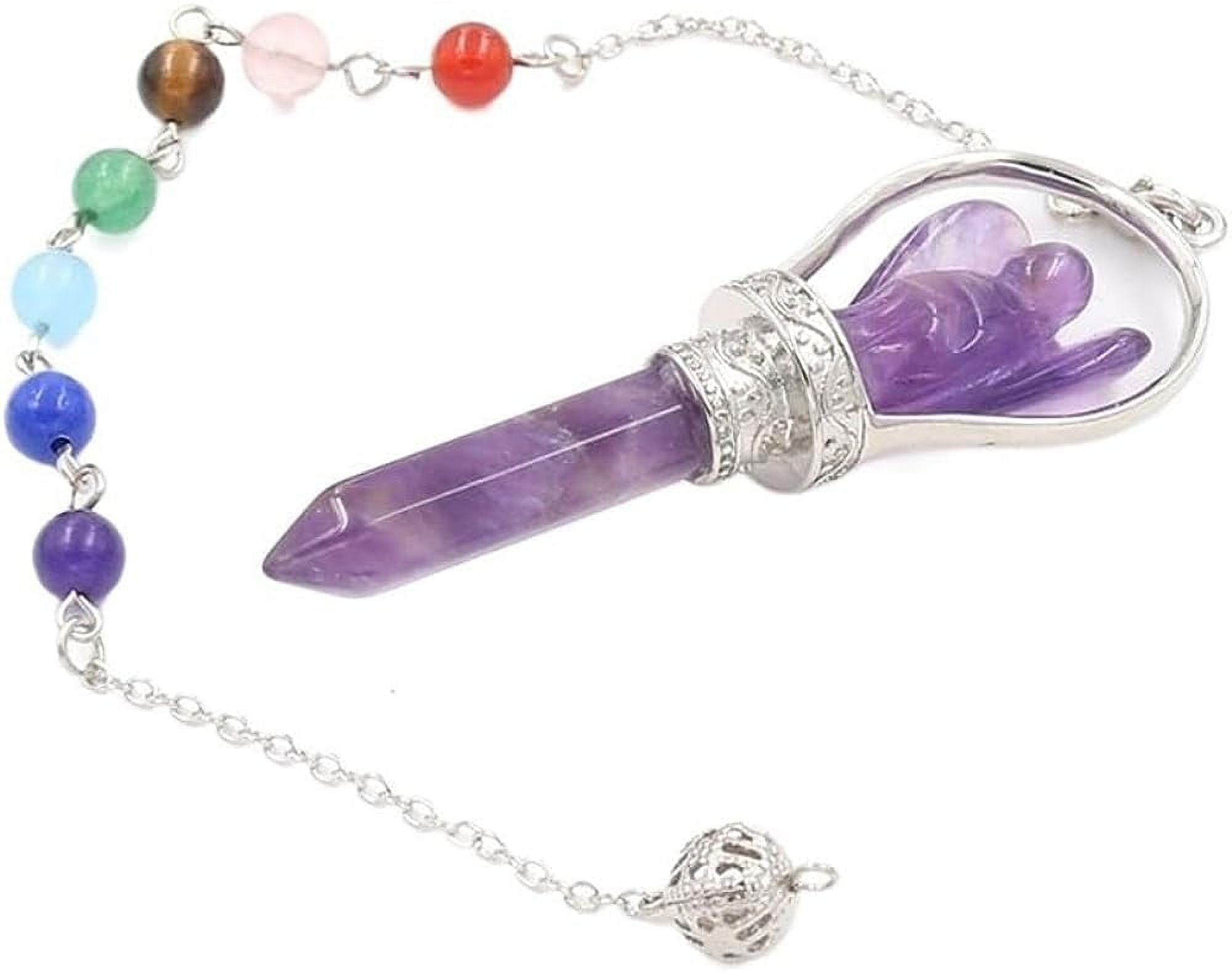 Amethyst Chakra Dowsing Pendulum Amethyst Angel Healing Scepter,Purple ...