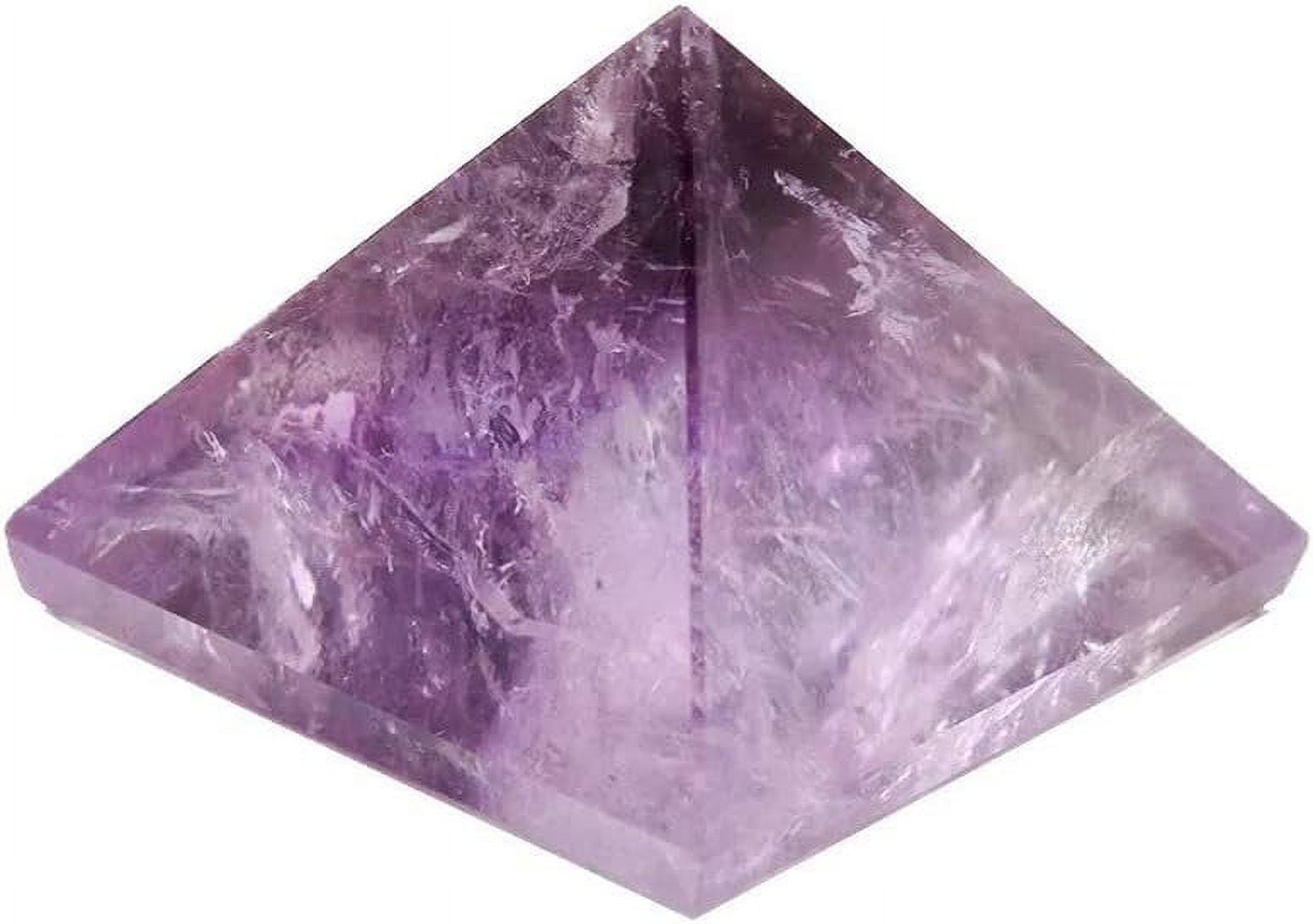 Amethyst Chakra Prymaid Healing Crystal Energy Figurines Pyramid Statue for Home Office ...