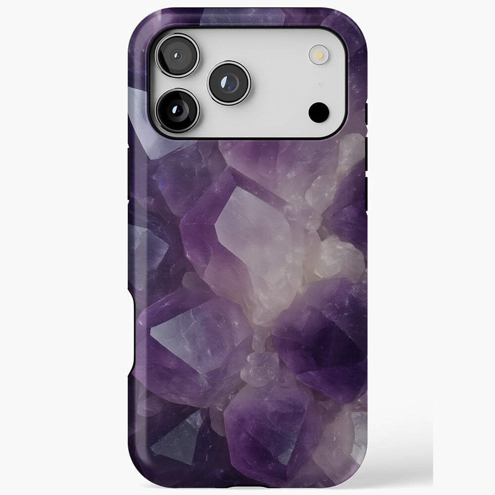 Amethyst Crystal Gemstone Design for iPhone Case 11 through 17 Pro Max ...