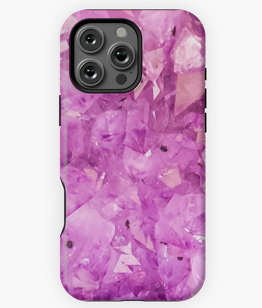 Amethyst Crystal Gemstone Purple Phone Case for iPhone 16 15 14 13 12 ...