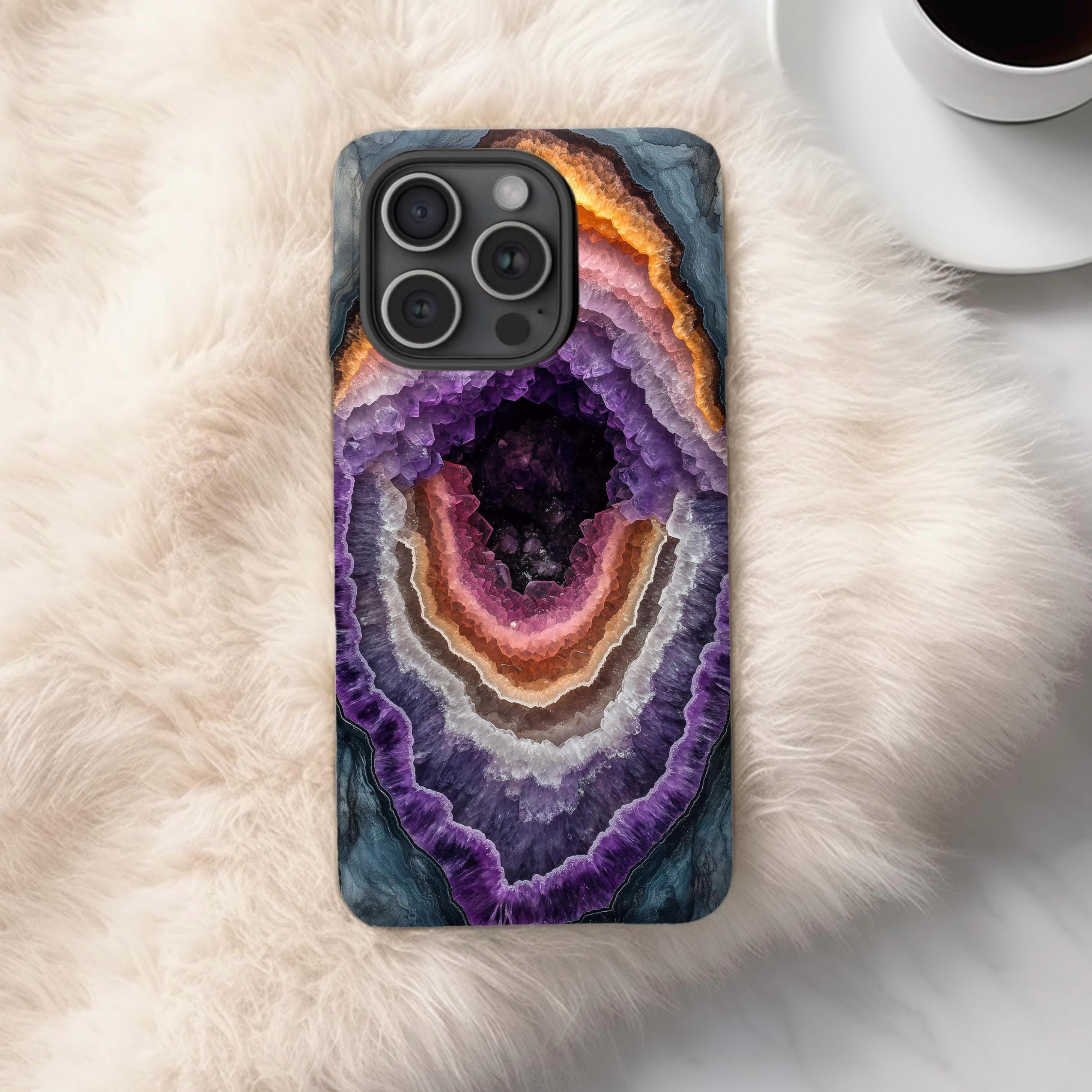 Amethyst Crystal Geode Colorful Pattern Case for iPhone 17 to 11 Pro ...