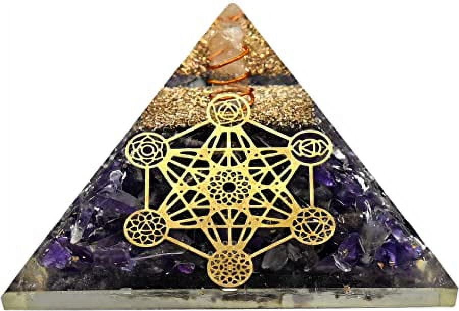 Amethyst Crystal Orgone Pyramid, Organite Pyramid Metatron Cube - 7 ...