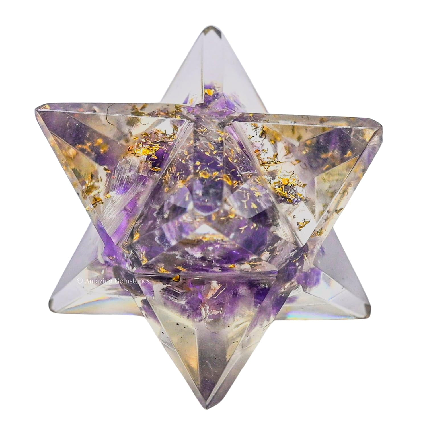 Amethyst Crystal Orgonite Merkaba Star (1" Inches) - Walmart.com