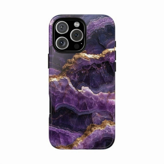 Amethyst Crystal Purple Geode Marble Art Case with iPhone 17 to 11 Pro ...