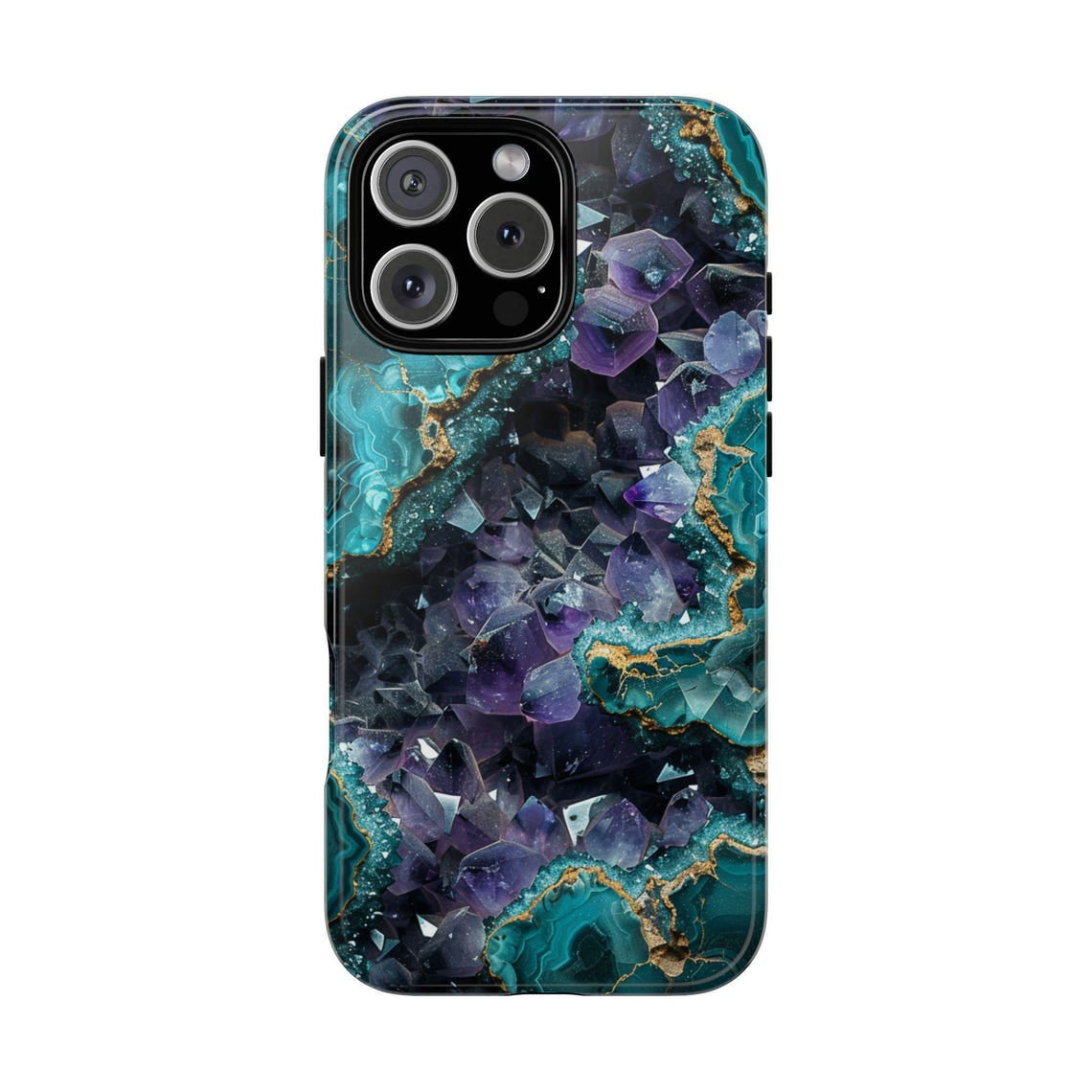 Amethyst Crystal Teal Purple Geode Abstract Artistic Pattern with ...