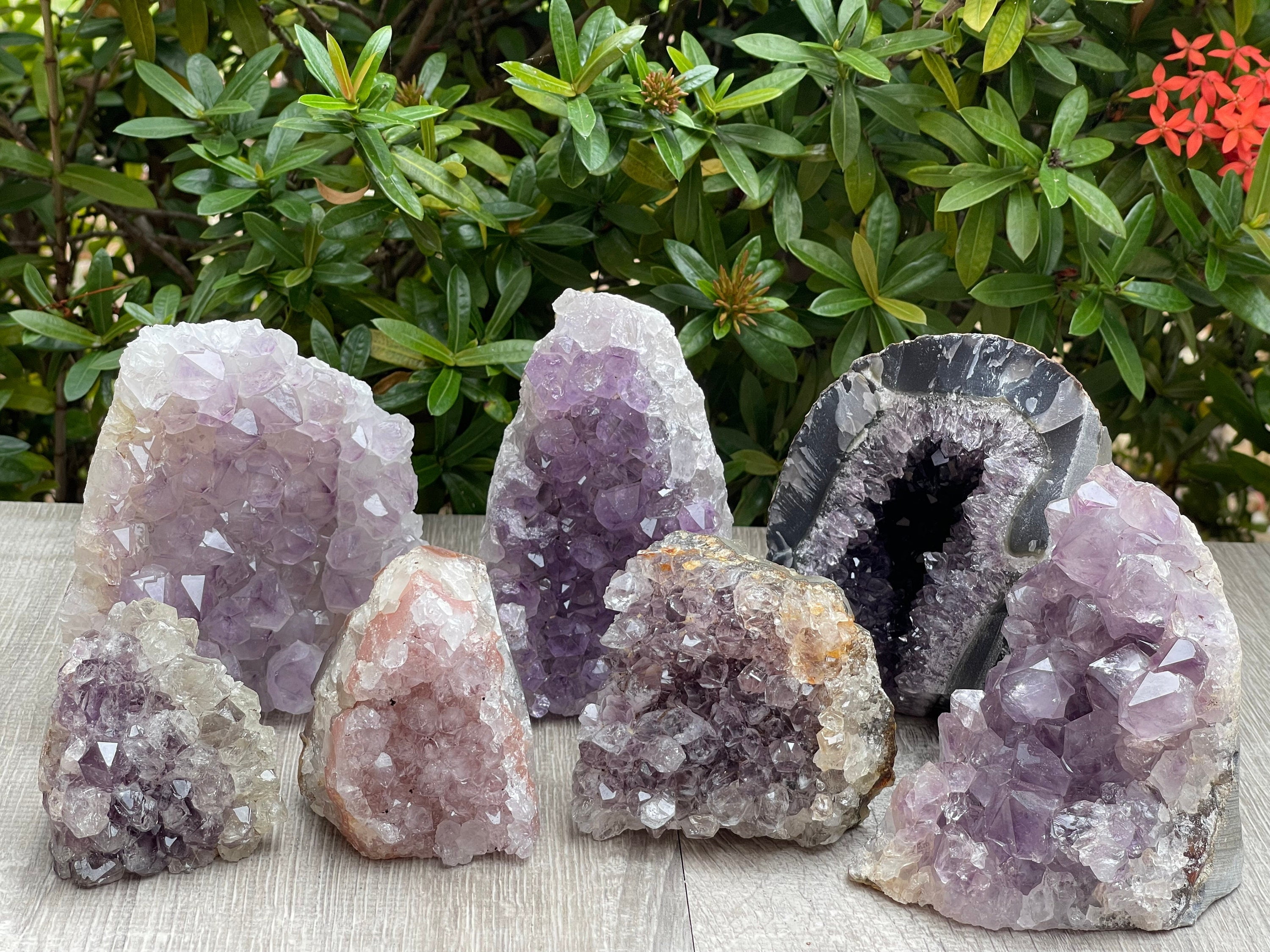 Amethyst Cut Base Cluster, Gray / Lavender Quality Crystal Quartz ...