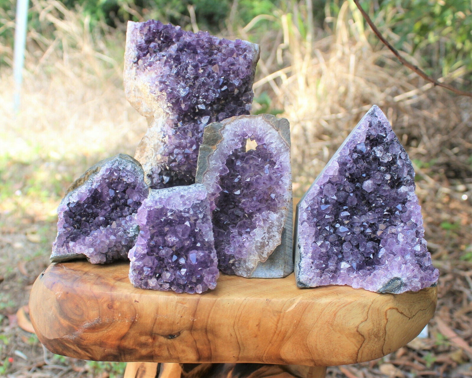 Amethyst Cut Base Crystal Geodes - Natural Quartz Cluster Specimens - Walmart.com