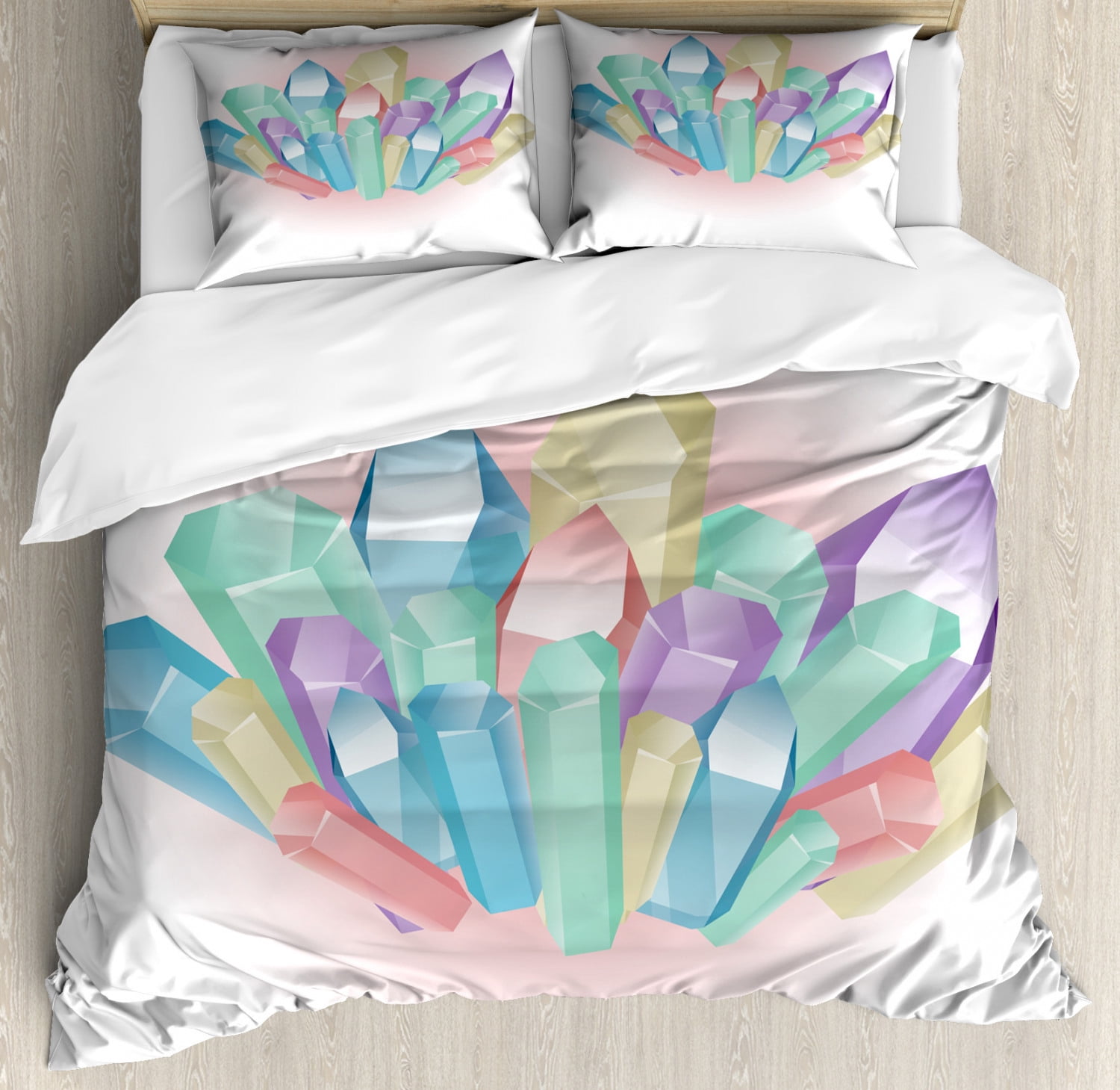 Amethyst Duvet Cover Set Queen Size, Natural Uncut Minerals Crystals ...