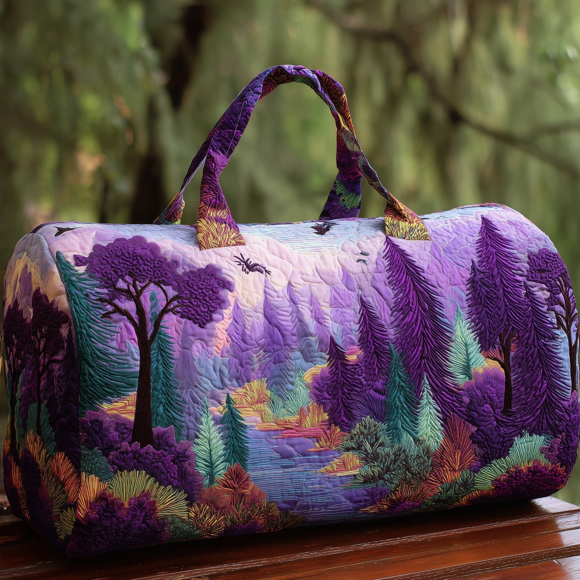 Amethyst Fantasy Quilted Duffle Bag, Quited Travel Tote Bag, Quited ...