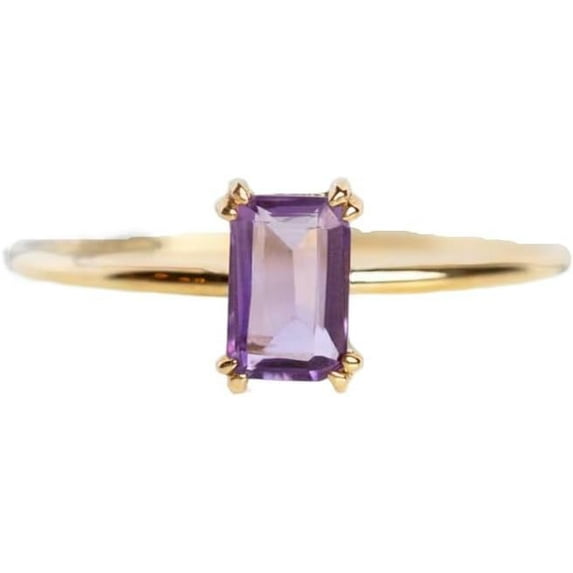 Amethyst Gemstone ring, Natural Amethyst Tiny ring, February birthstone ...