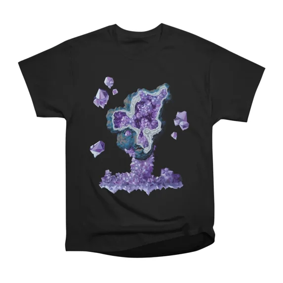 Amethyst Geode Golem T-Shirt Tee Gift For Him Merch For Her Apparel For ...
