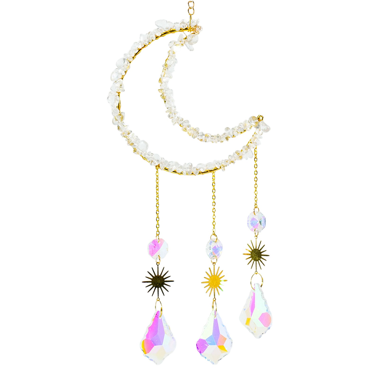 Amethyst Gravel Pendant Wind Chime, B Natural Crystal Home Decor, Home ...