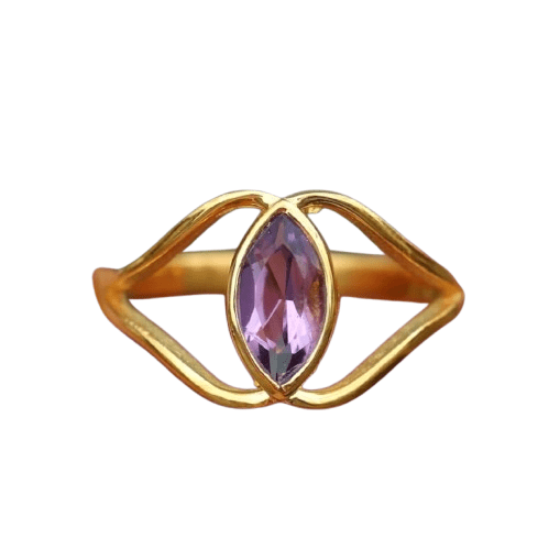 Amethyst Marquise Ring Gold Plated 925 Sterling Silver Ring Handmade Silver Purple Gemstone Ring ...