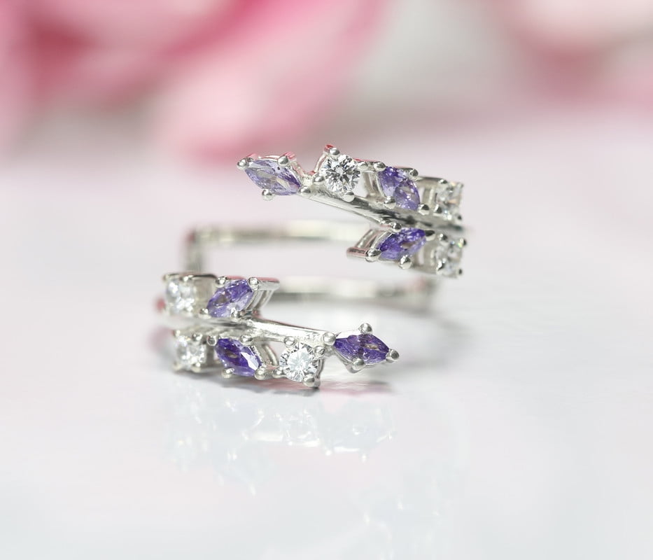 Amethyst Open Ring Enhancer - Engagement Wrap Ring jacket - February ...