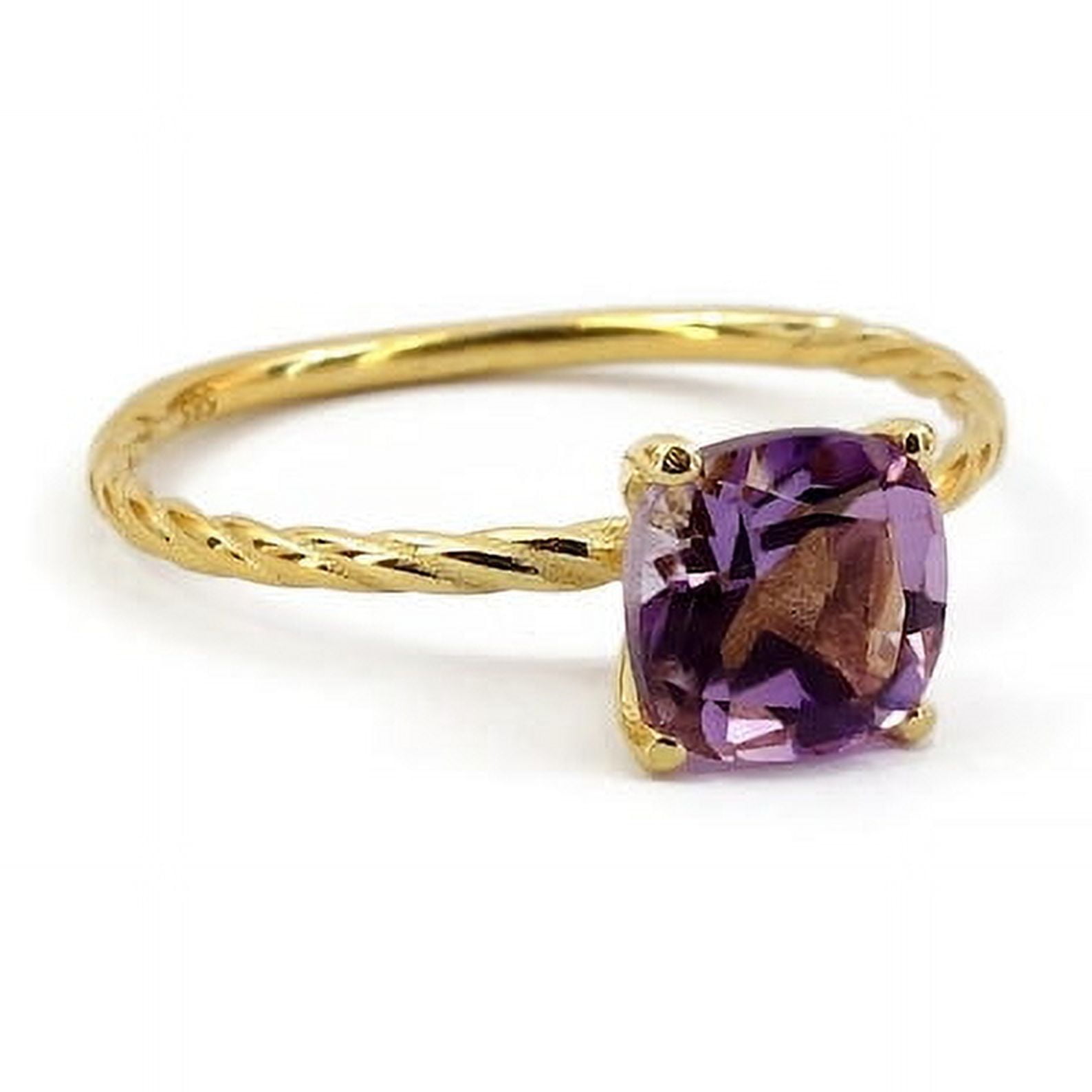Amethyst Ring / 14k plated Gold Natural Amethyst Gemstone Ring ...