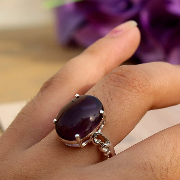 Amethyst Ring, Amethyst Jewelry, Silver Ring, Silver Jewelry, Prong ...