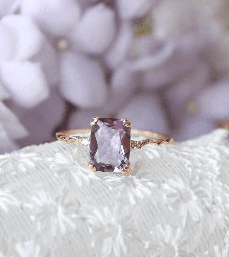 Amethyst Ring For Women, 14k Gold Minimalist Ring, Raw Stone Ring, Gift ...