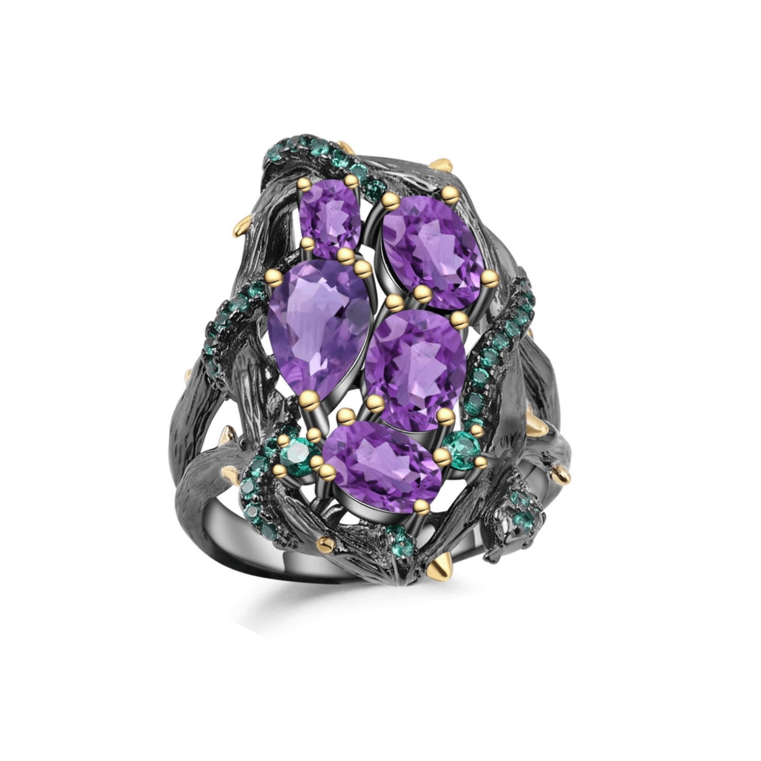 Amethyst Snake Statement Ring - Walmart.com
