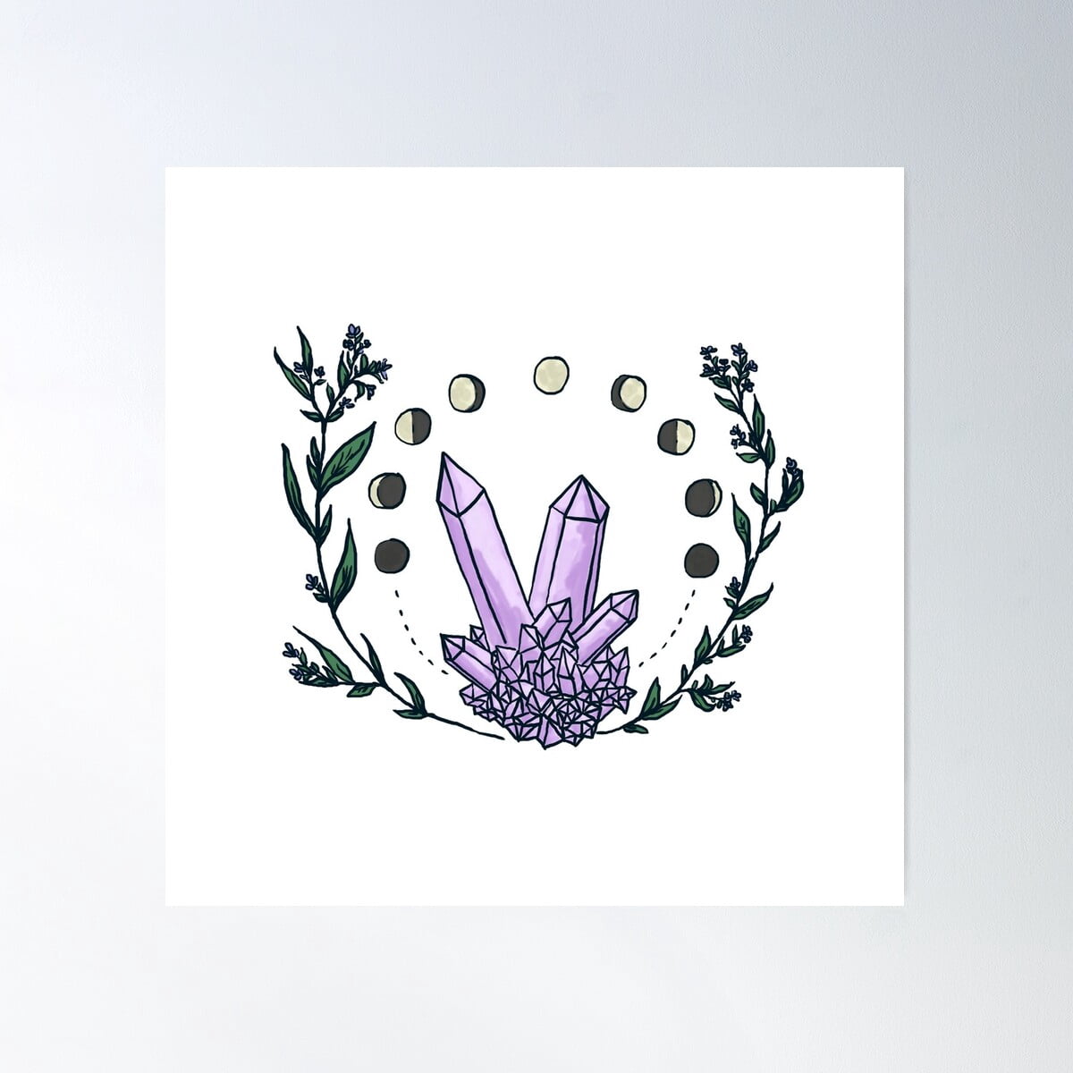 Amethyst Spell Poster Wall Art, Modern Wall Decor For Living Room ...