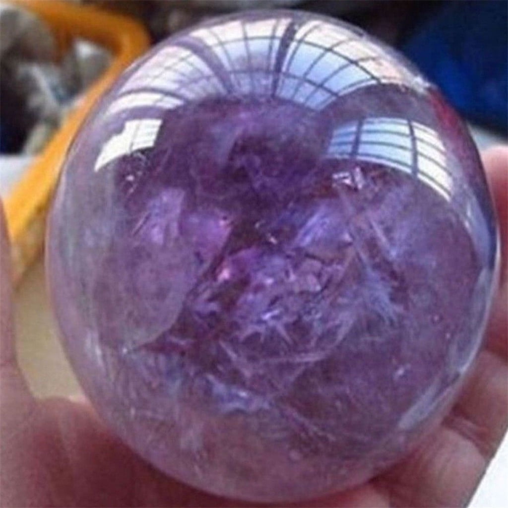 Amethyst Sphere Natural Purple Quartz Stone Large Polished Home ...