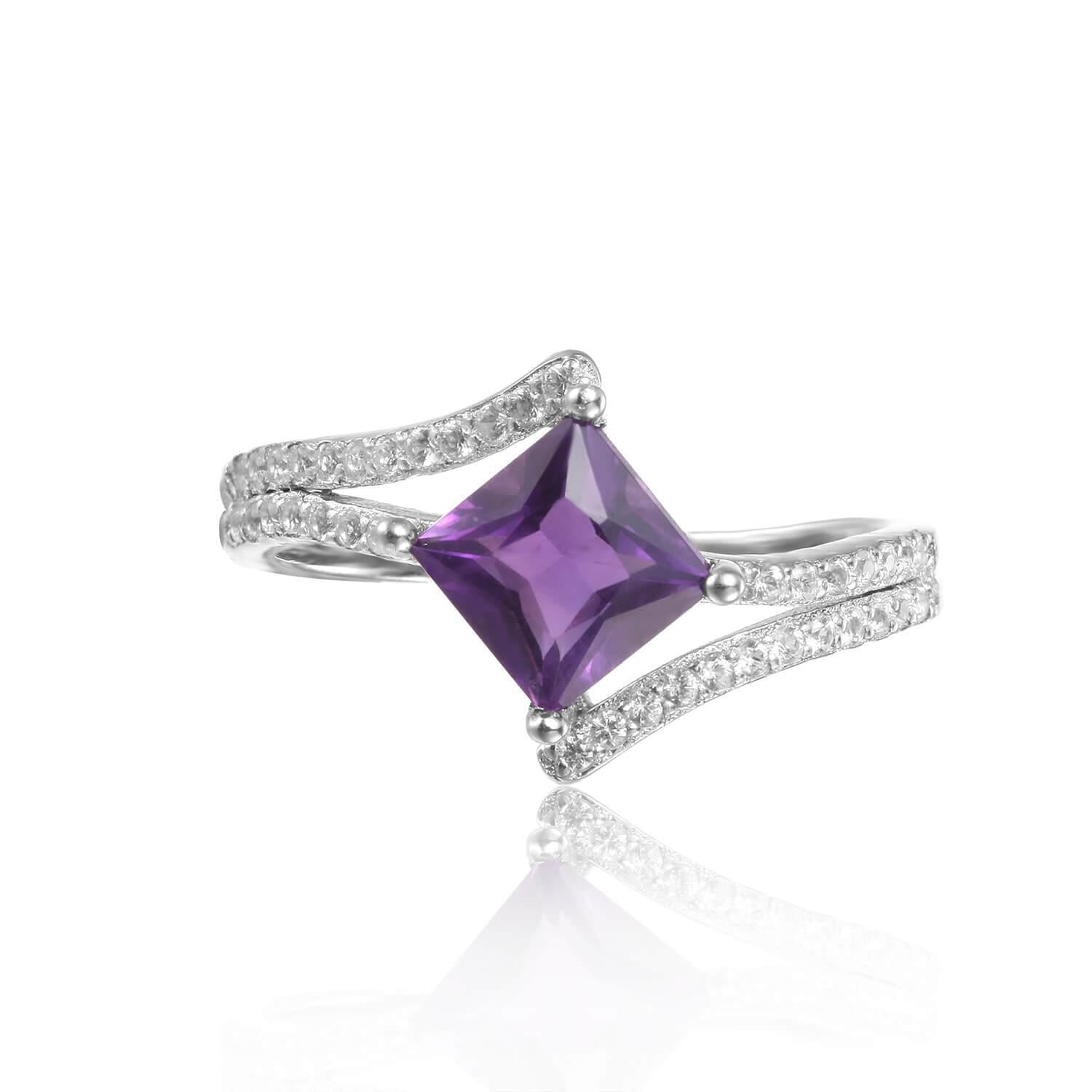Amethyst Star Solitaire Ring - Walmart.com