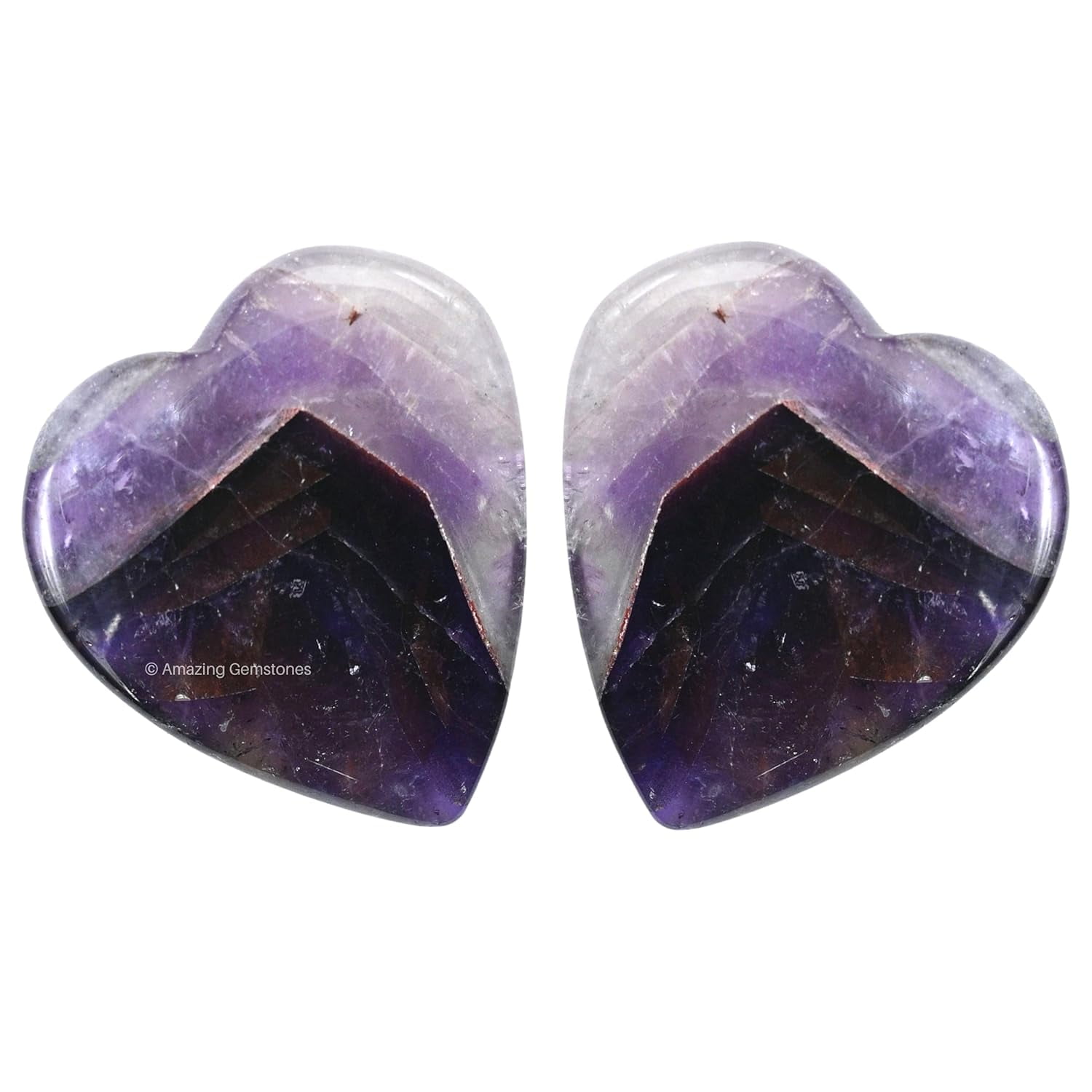 Amethyst Stone Heart - Pack of 2 Crystal Heart Stones - Walmart.com