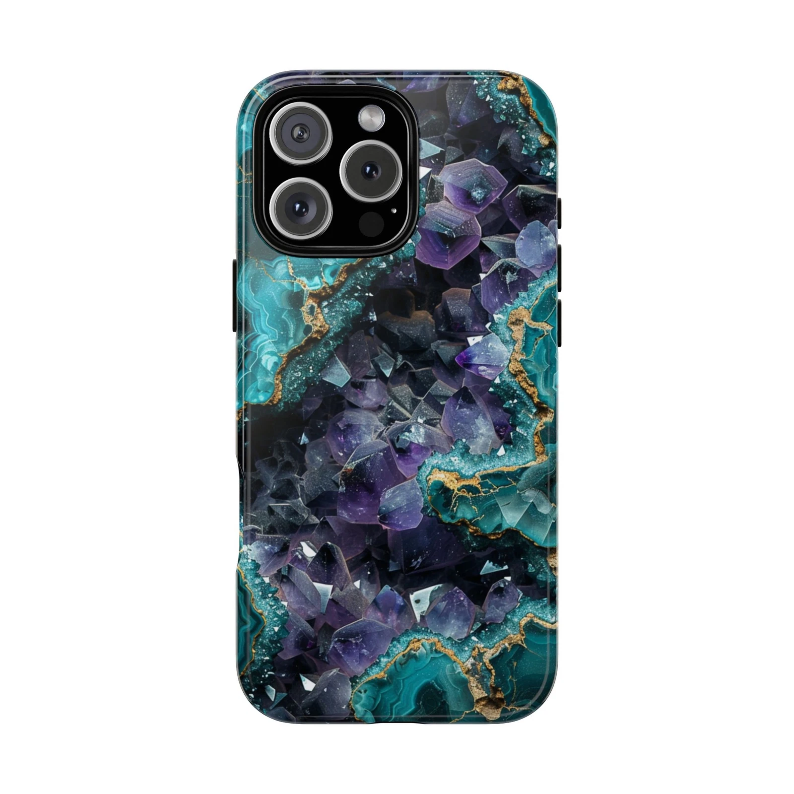 Amethyst Teal Purple Geode Texture iPhone Case 17 11 12 13 14 15 16 Pro ...