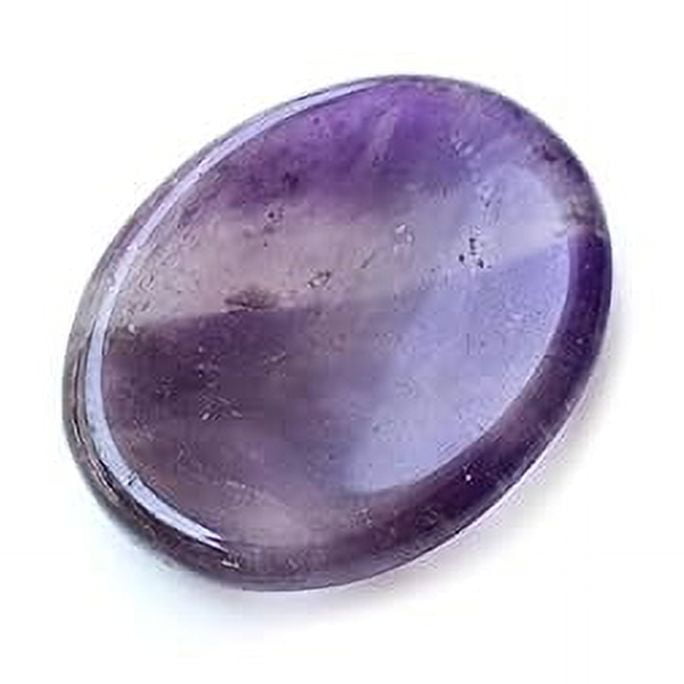 Amethyst Worry/Thumb Stone (1 Piece) Oval Shape Natural Vastu Reiki ...