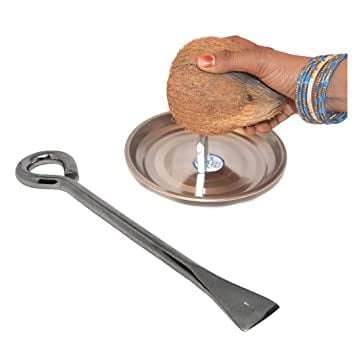 Amfs Store Stainless Steel Heavy Duty Coconut Breaker Plate for Easy to ...