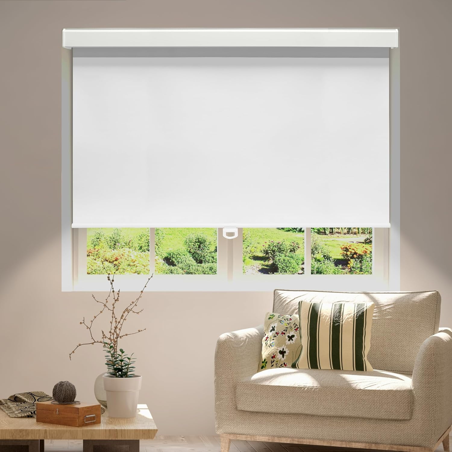 Amgo Blackout Roller Window Shades, Free-Stop Cordless Roller Shades ...