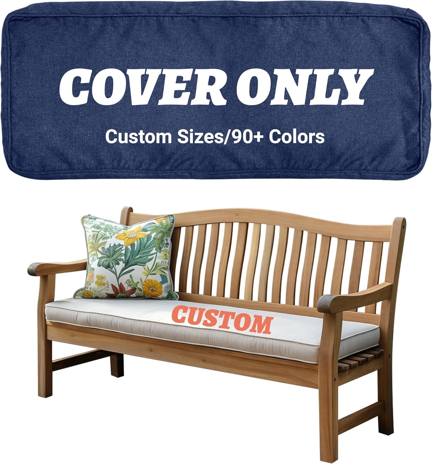 Amgo Custom Cushion Covers with Zipper, Replaceable Custom Size Cushion ...