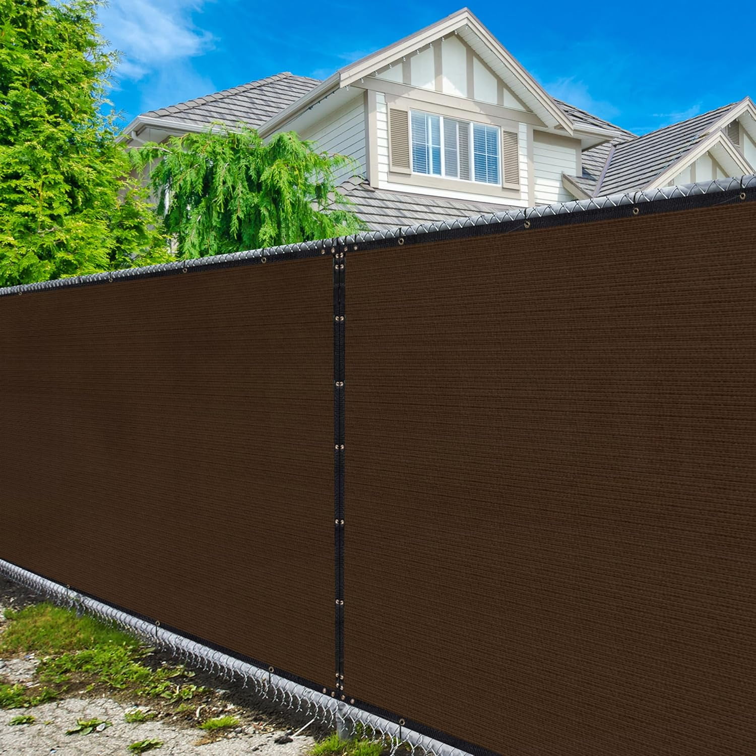 Amgo Custom Made 4' x 177' Brown Fence Privacy Screen Windscreen with ...