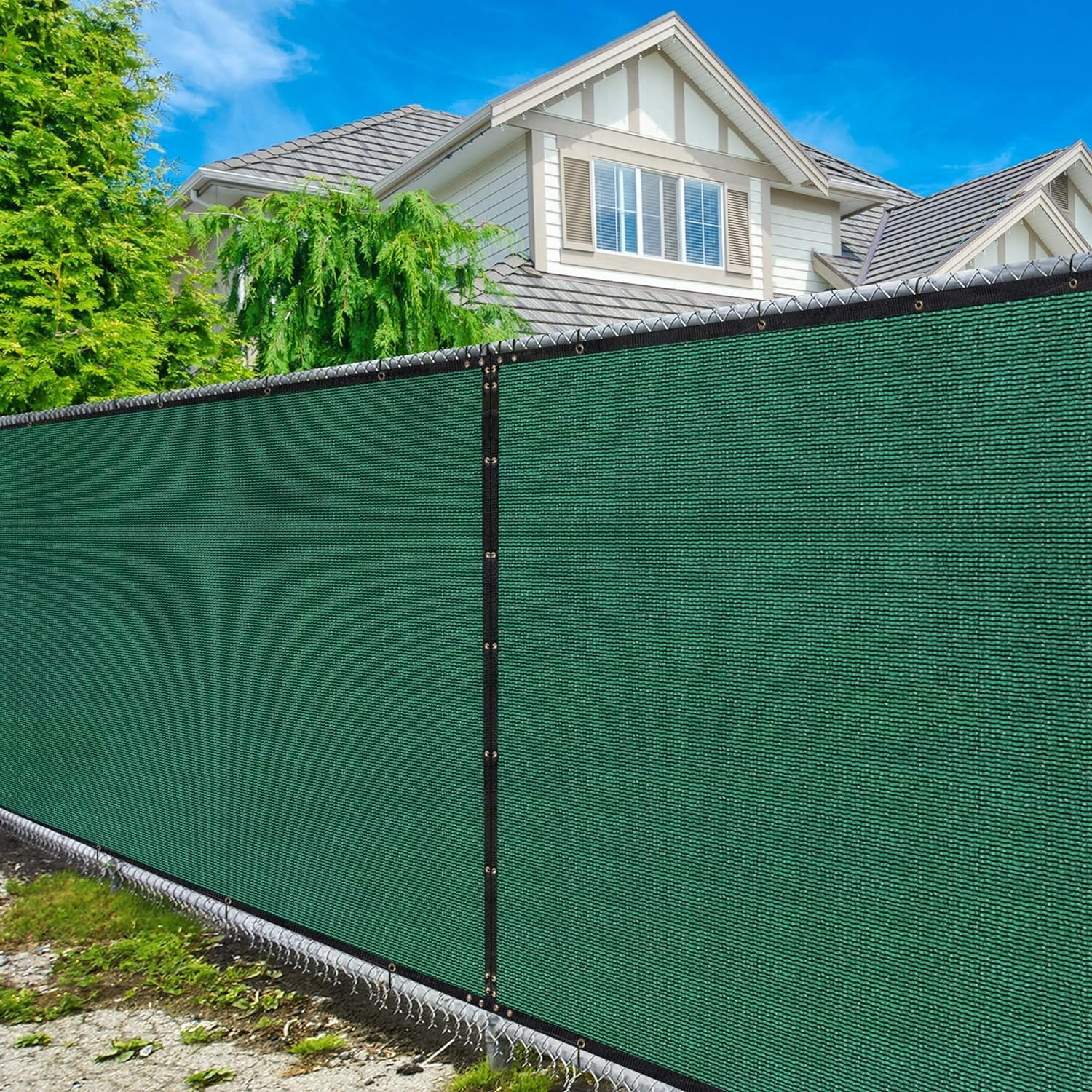 Amgo Custom Made 4' x 7' Green Fence Privacy Screen Windscreen with ...