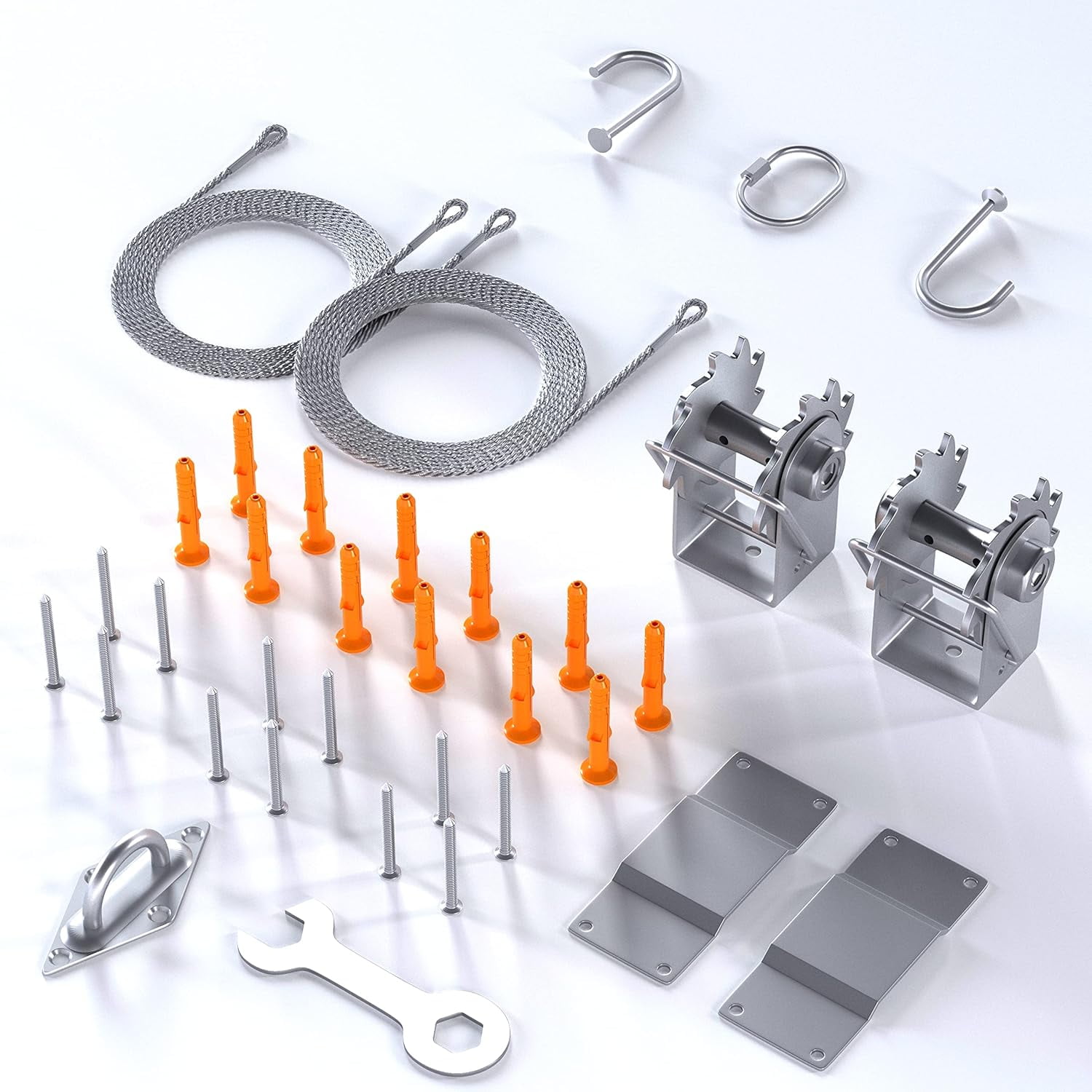 Amgo Hardware Kit Winch Set for Triangle Sun Shade Sails Canopy, Easy ...