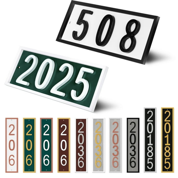 Amgo Personalized Flush Mount House Numbers Sign, Custom Modern Address ...