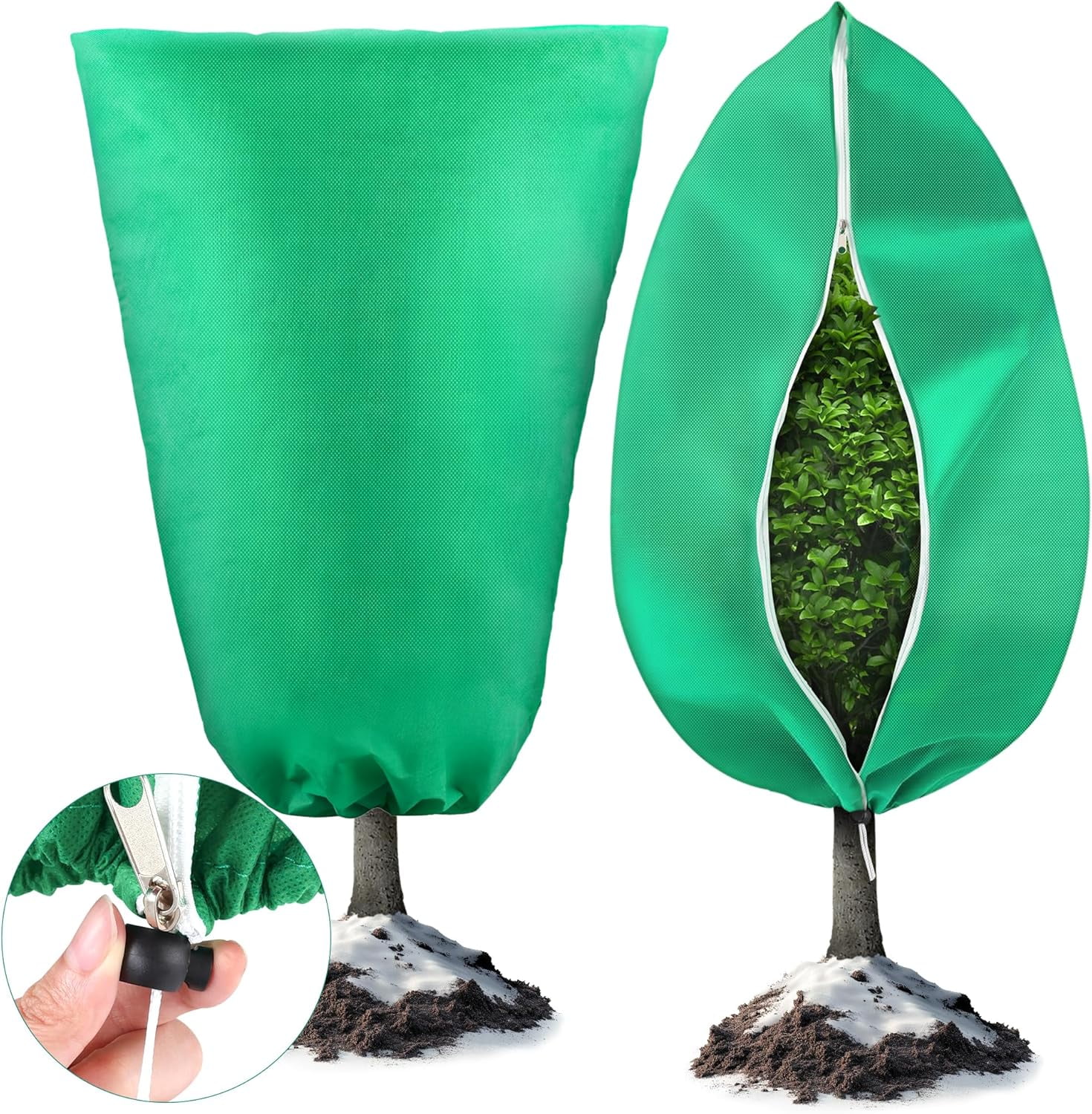 Amgo Plant Covers Freeze Protection Green 4 Packs 31.5" W x 47.3" H ...