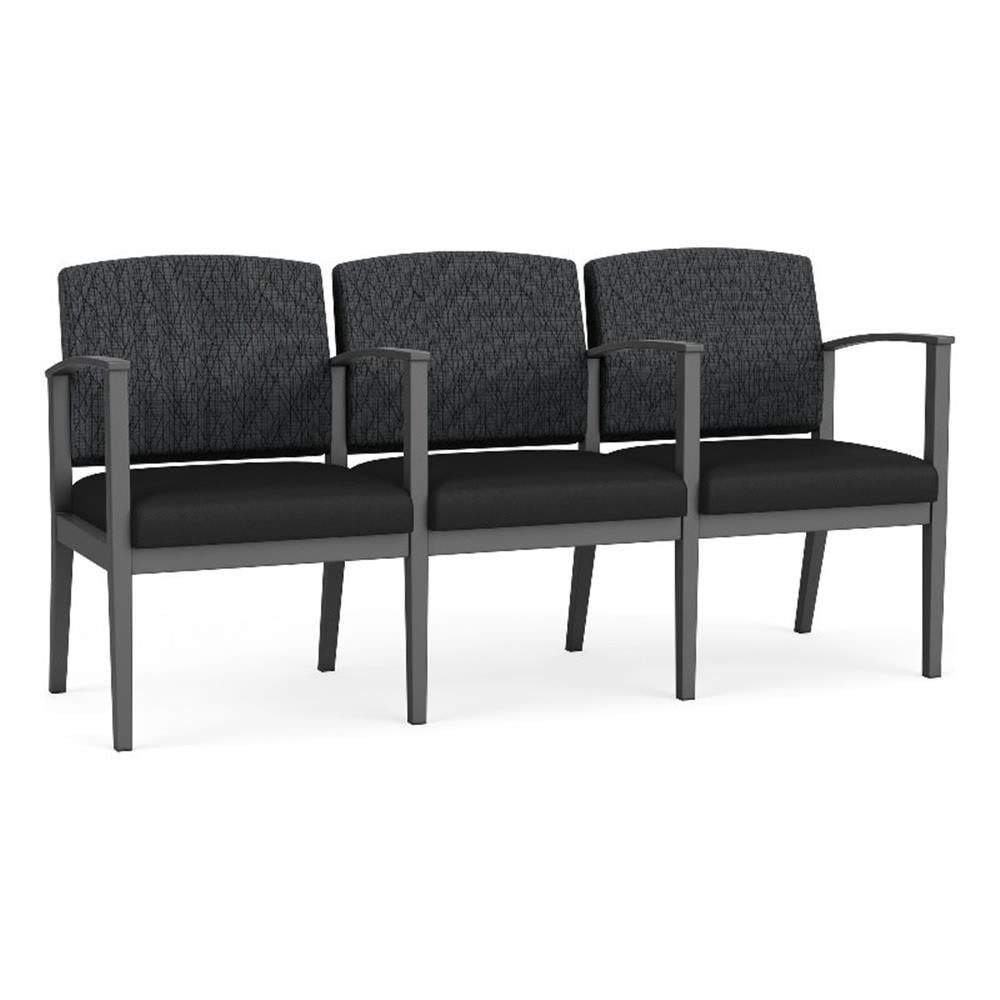 Amherst Reception 3 Seat Tandem Seating / Charcoal / Dark Gray / Black ...