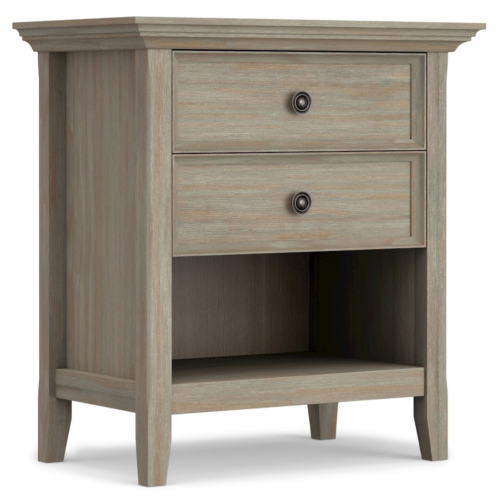 Simpli Home Amherst Wood Bedside Table in Gray - Walmart.com