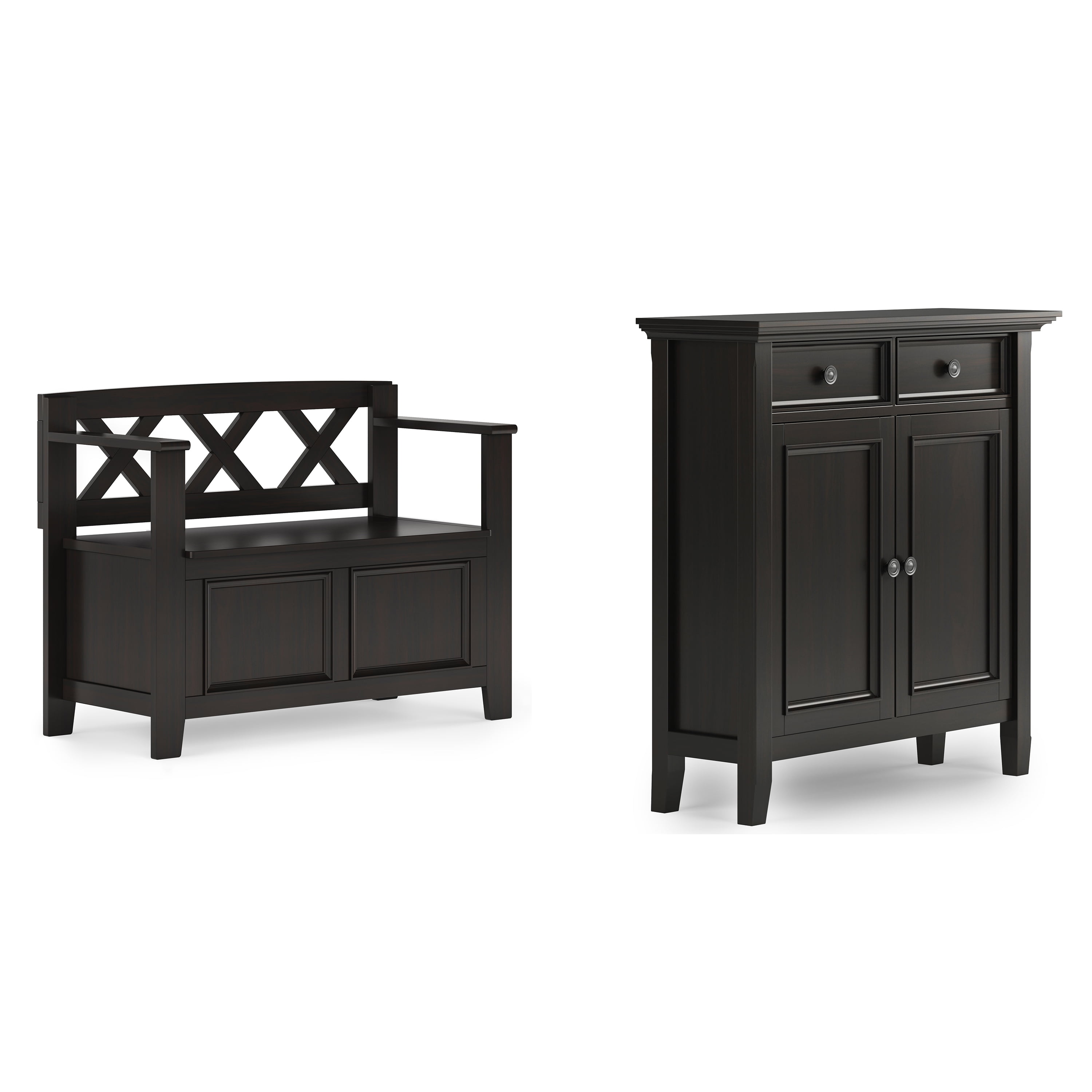 Amherst Solid Wood 36 inch Wide Small Storage Bench and 36 inch Wide ...